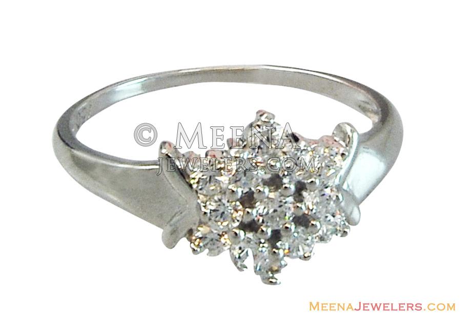 Star Shaped Floral Ring 18K - RiWg12779 - 18K White Gold Ladies Ring ...