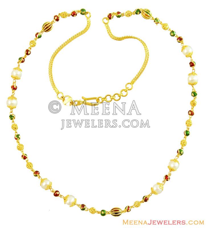 22k Gold Ladies Fancy Chain designe - ChFc14407 - 22k Gold Ladies Fancy ...