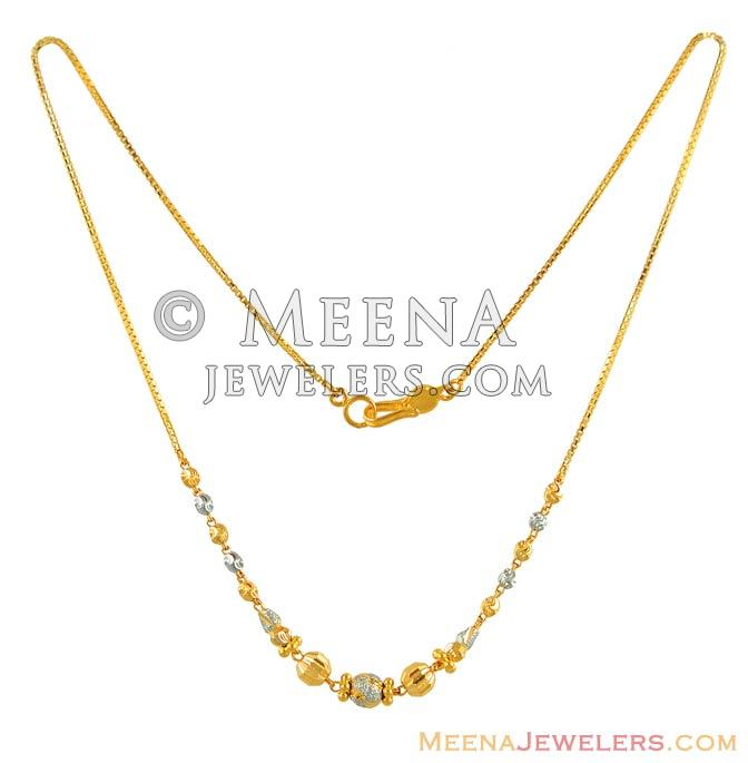 two tone fancy chain - ChFc6117 - 22k gold two tone fancy chain with ...