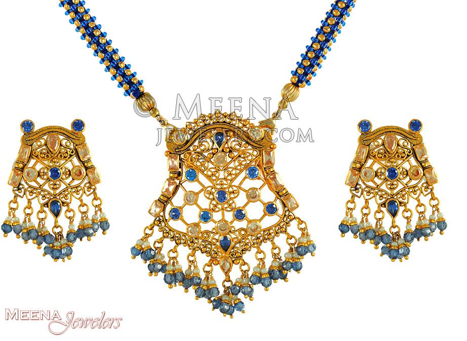 22K Designer Pendant Set - PsFc3625 - 22K Gold Designer Pendant Set ...